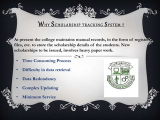 Scholarship Tracking System | PPTX