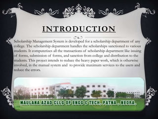 Scholarship Tracking System | PPTX