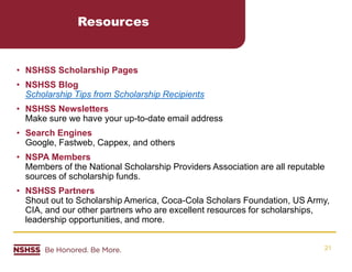 NSHSS (National Society of High School Scholars) - Scholarship Tips | PPT