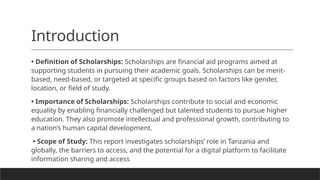 Scholarships In Tanzania and Global Landscape[1].pptx