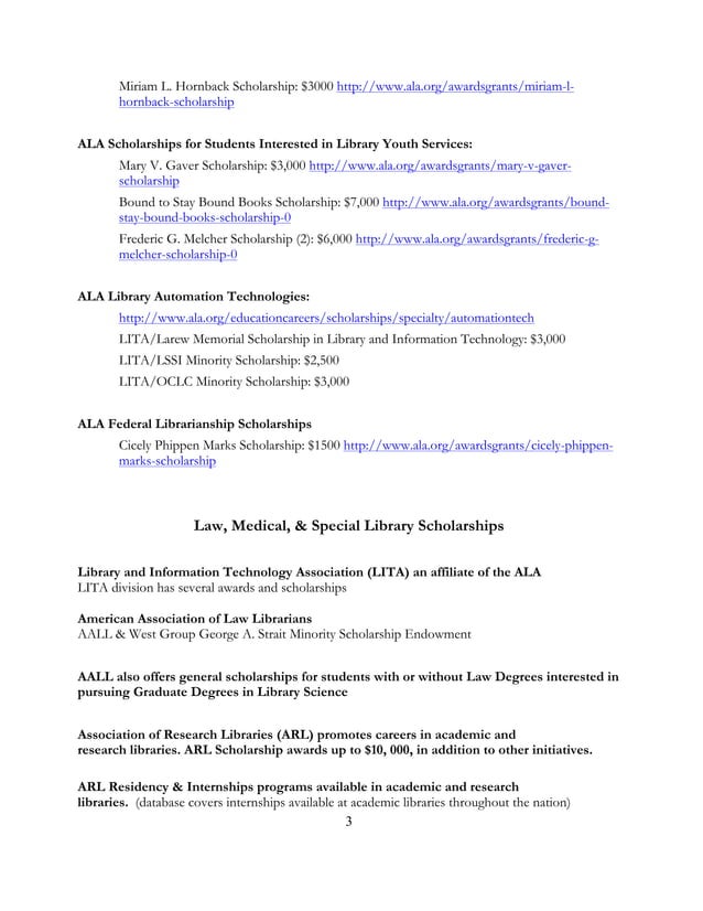 LLA-DIG / SLIS Scholarships & Travel Awards | PDF