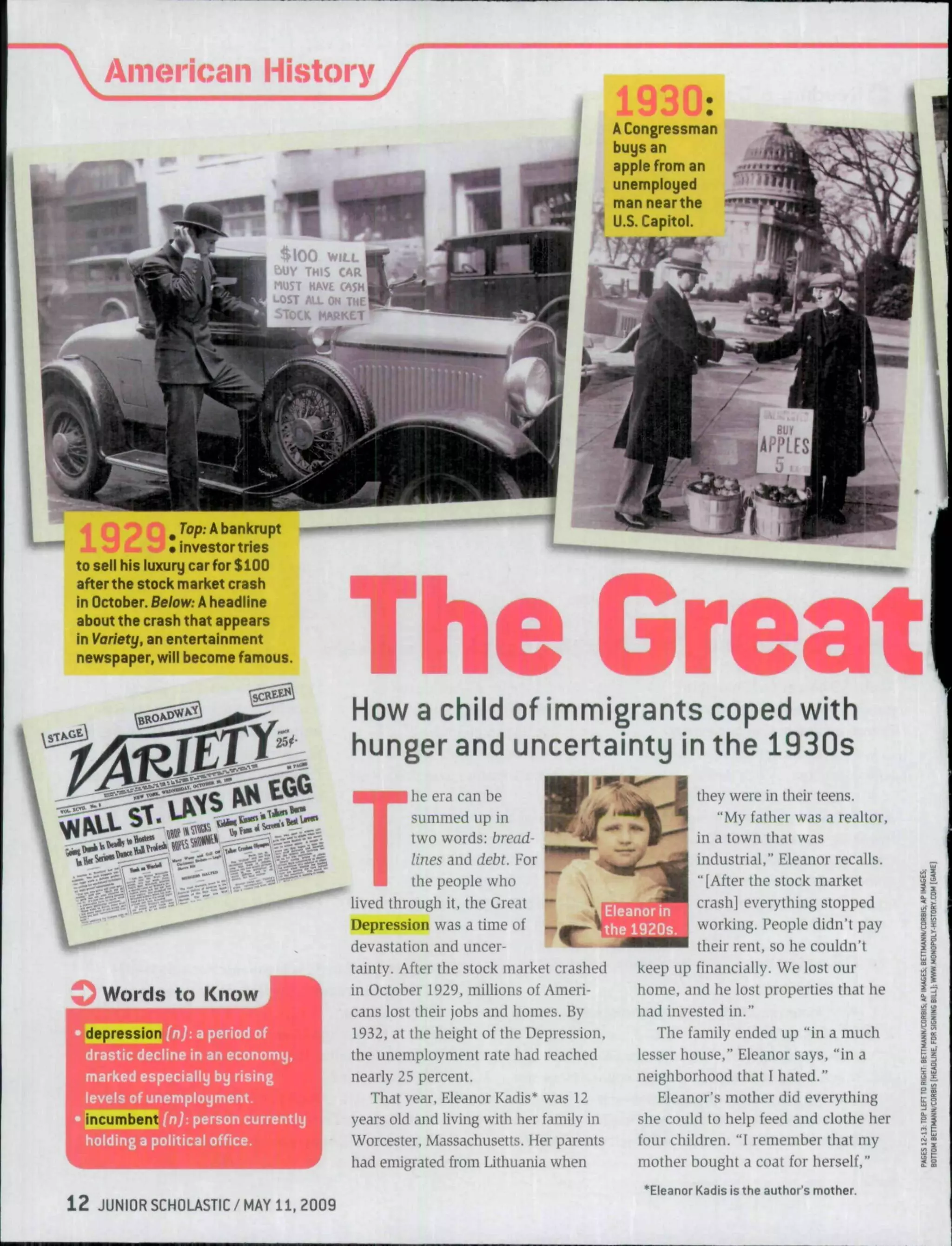 Scholastic great depression article | PDF