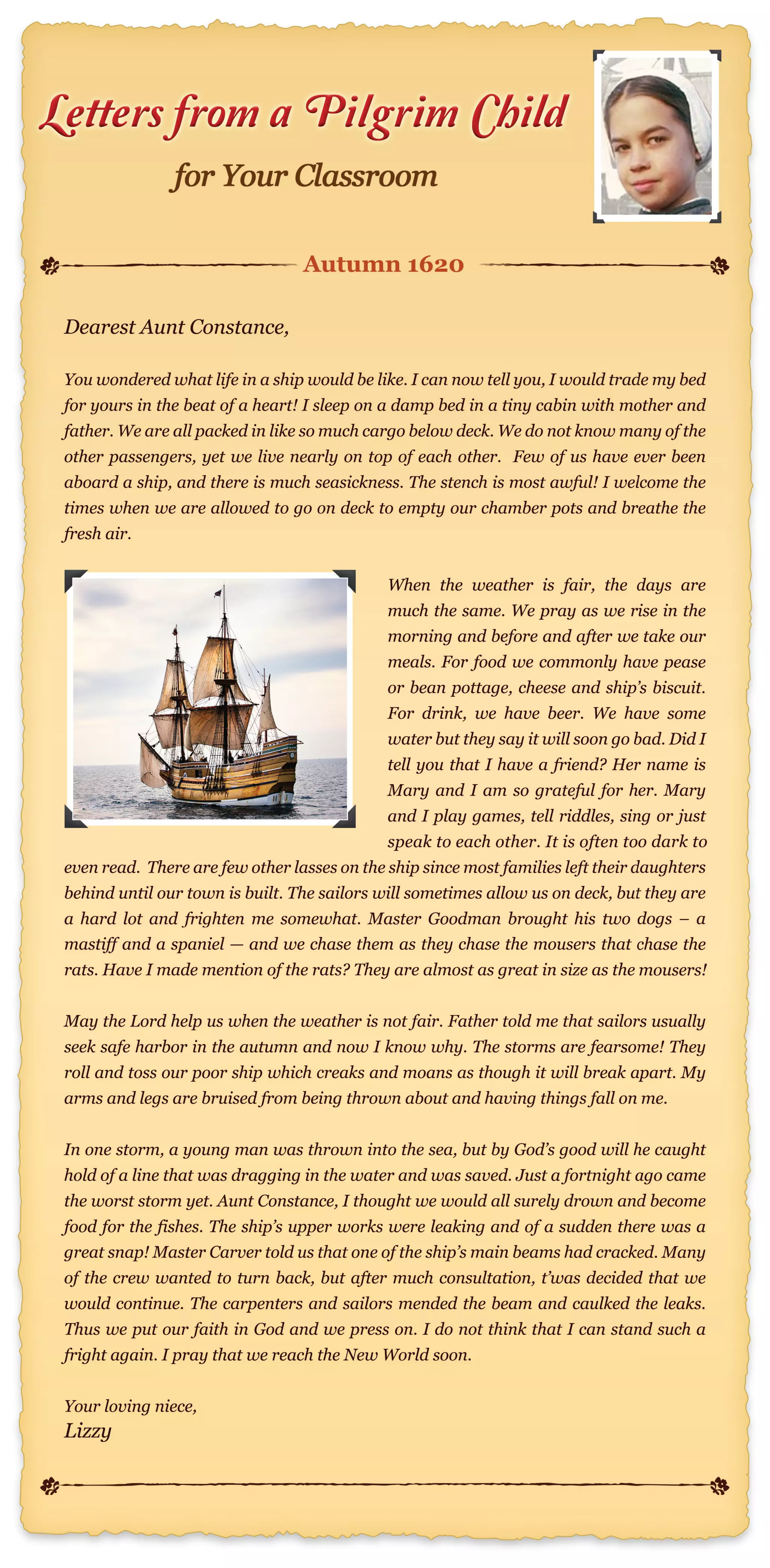 Scholastic pilgrim letter1 | PDF