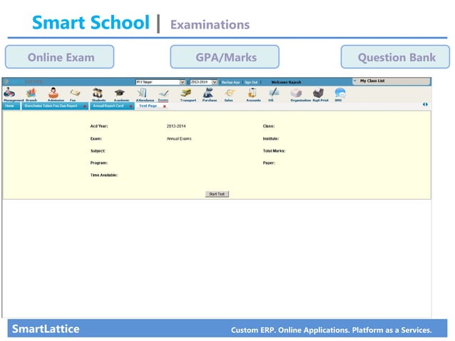 SmartLattice Multi Branch School Management ERP System | PPT