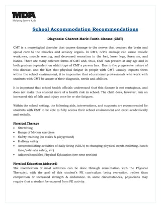 School Accommodation Recommendations C | DOC