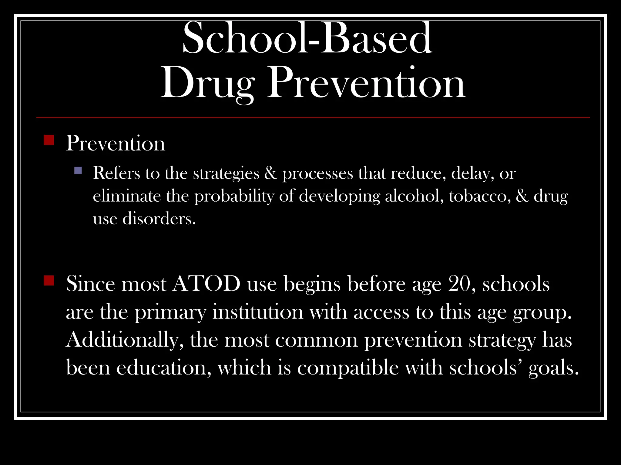 School based drug prevention | PPT