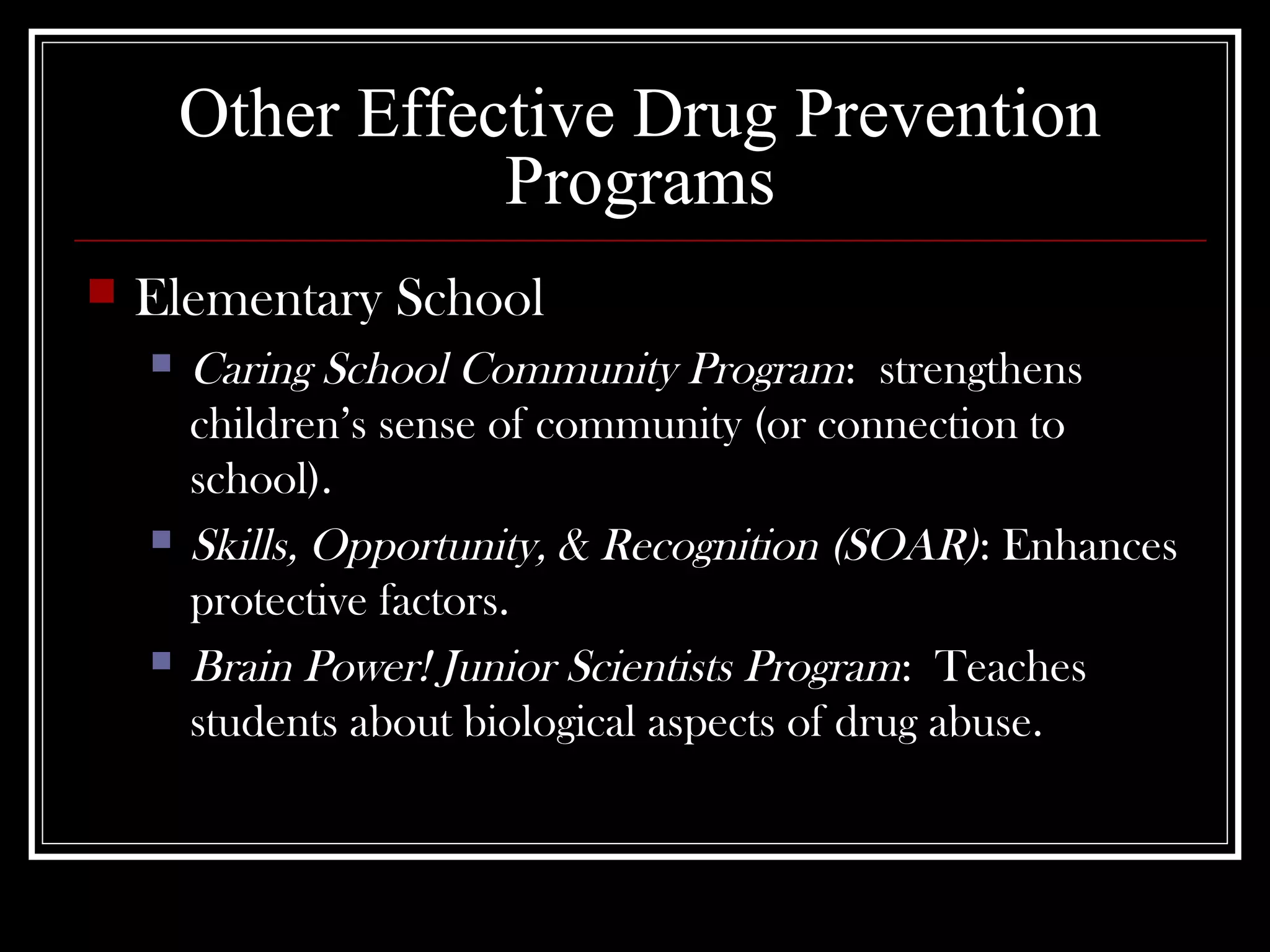 School based drug prevention | PPT