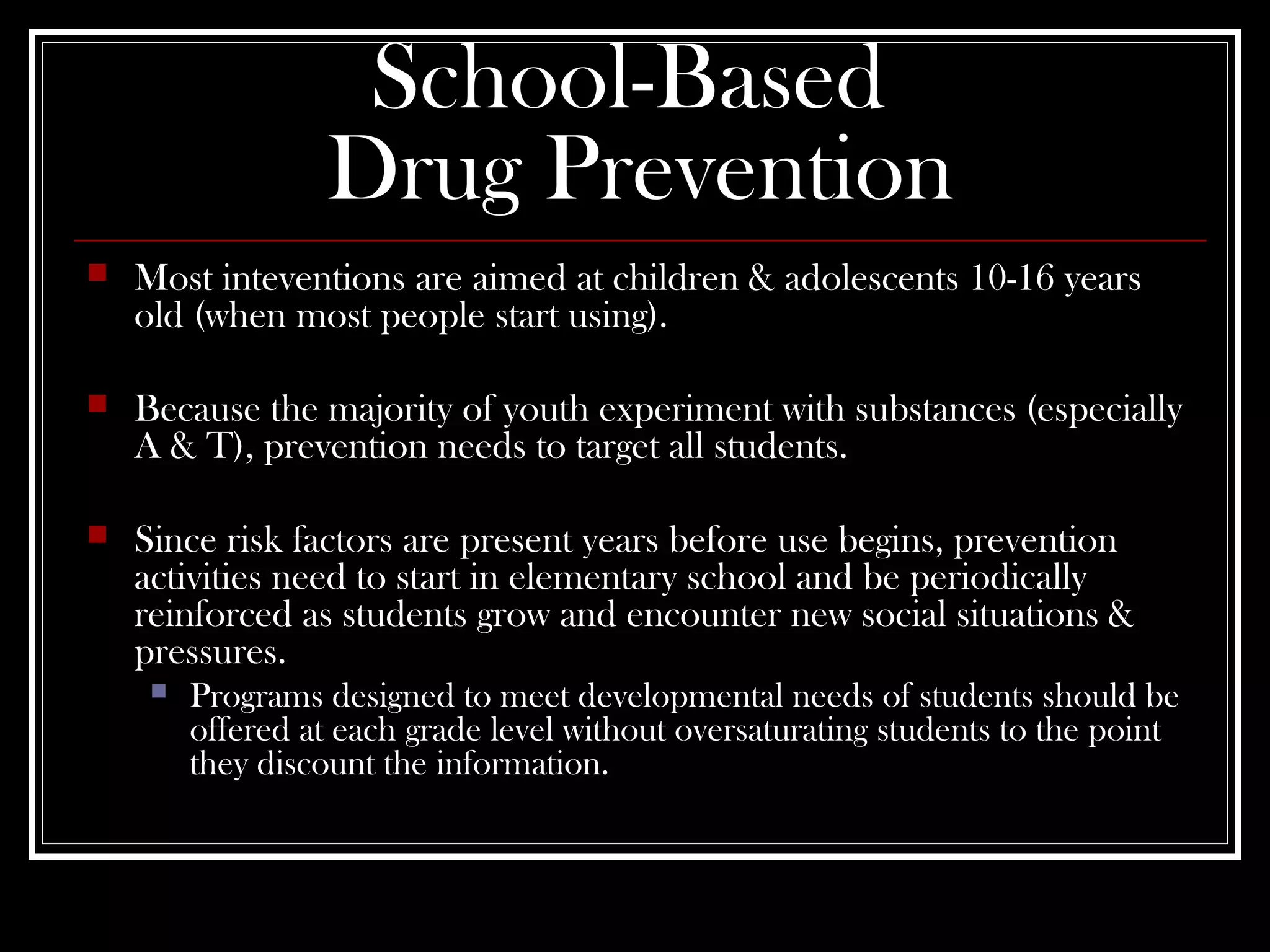 School based drug prevention | PPT