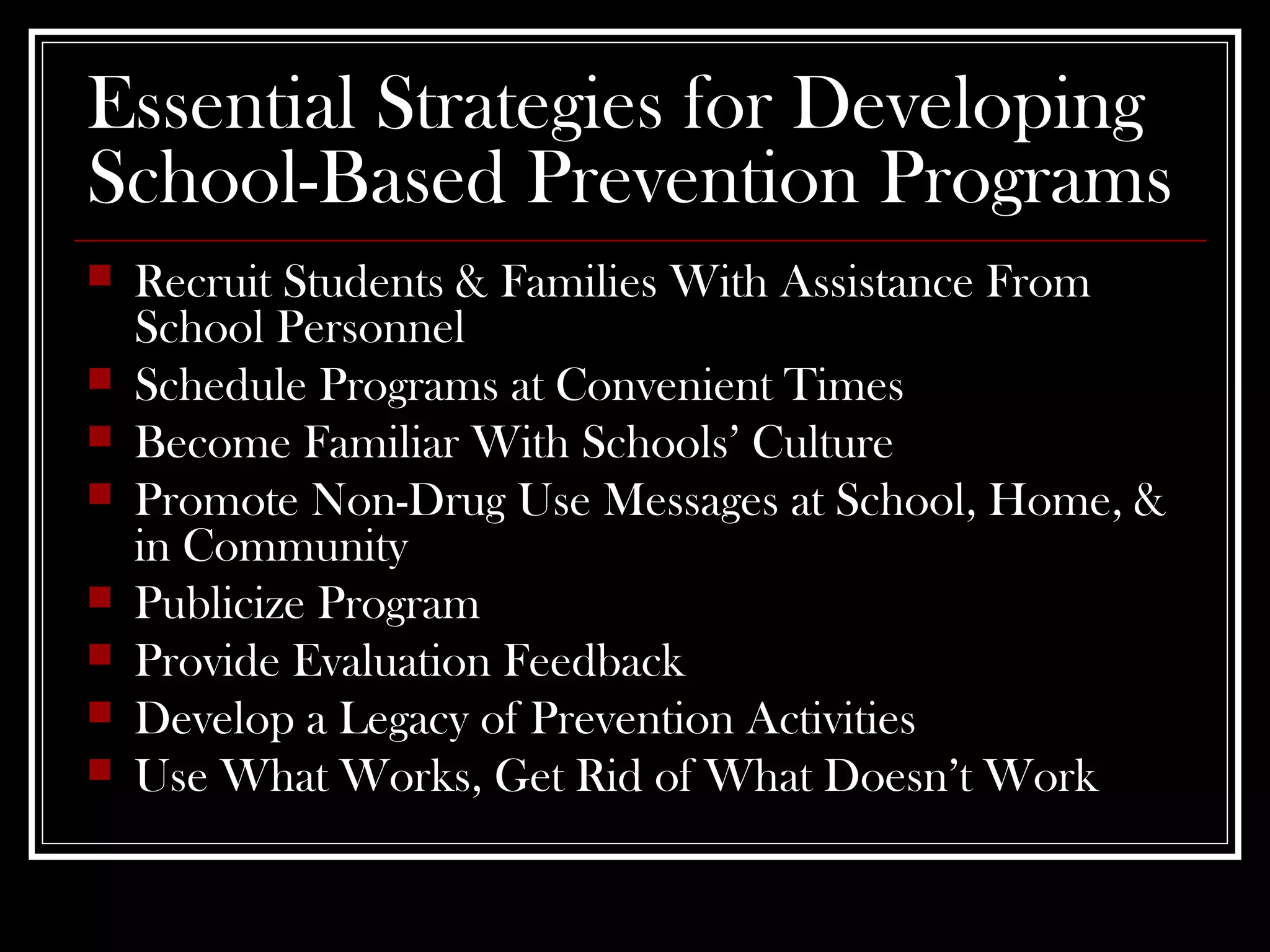 School based drug prevention | PPT