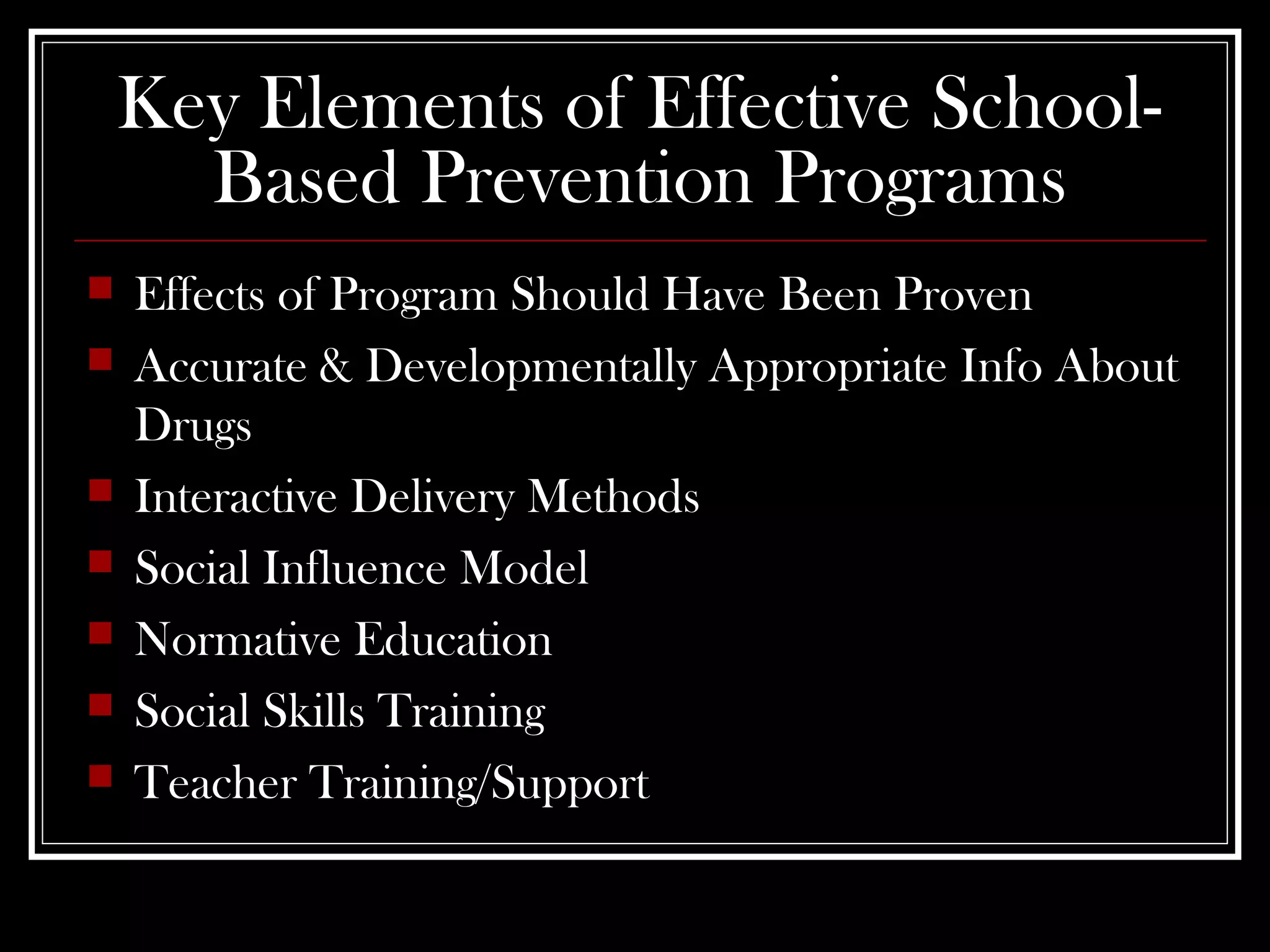 School based drug prevention | PPT