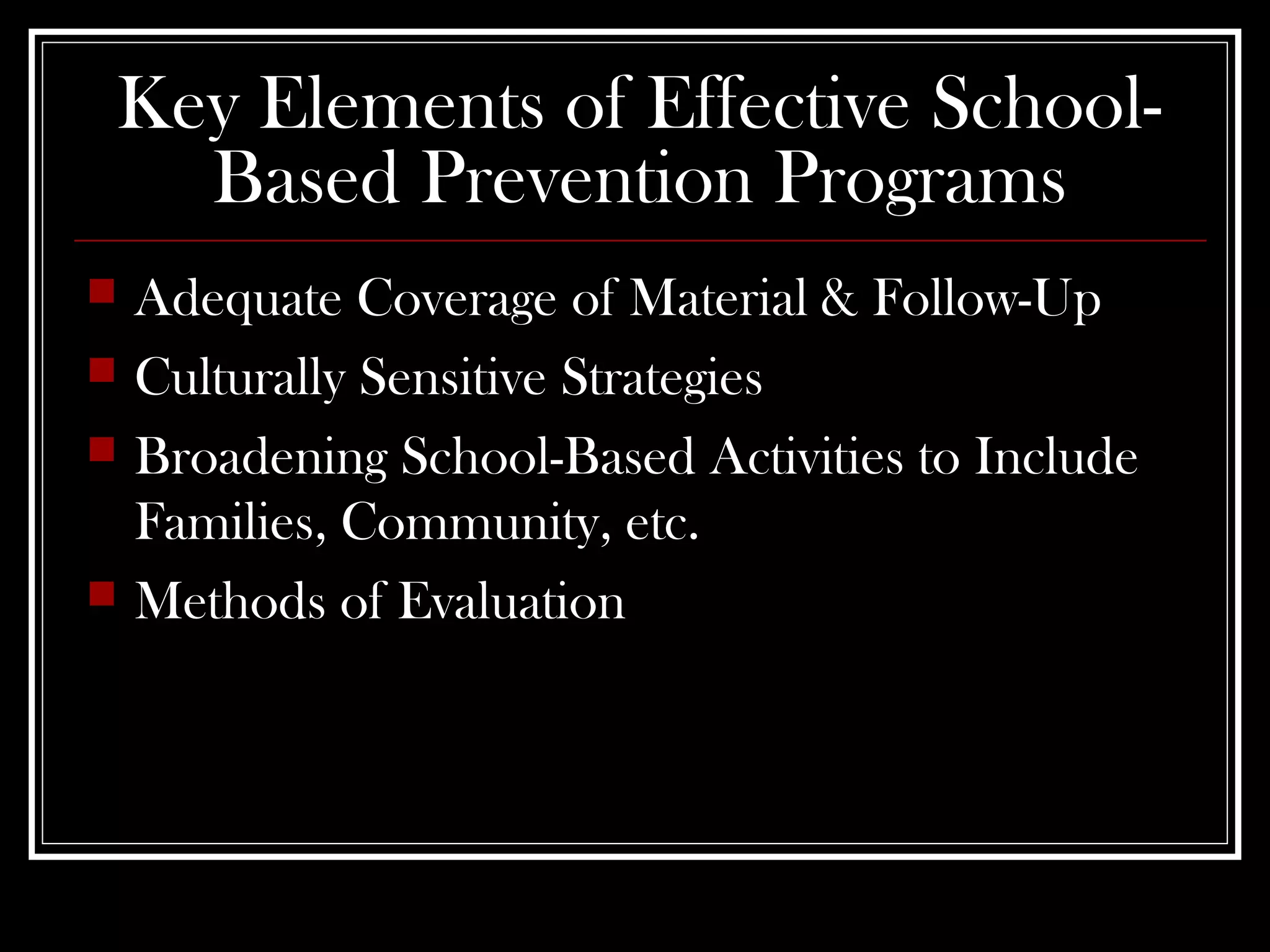 School based drug prevention | PPT