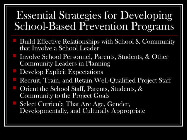 School based drug prevention | PPT | Substance Abuse | Diseases and ...