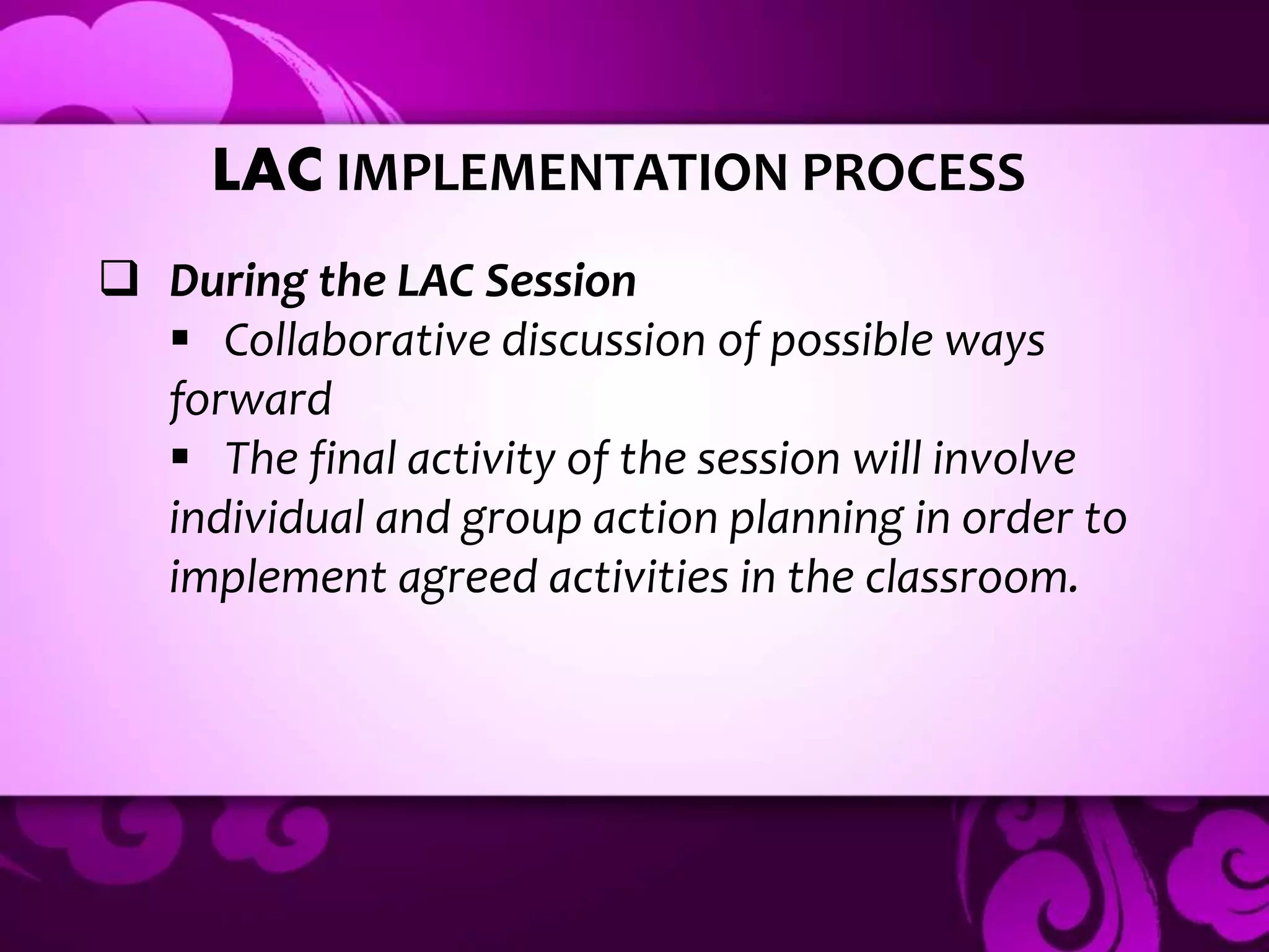 School based orientation on lac | PPTX