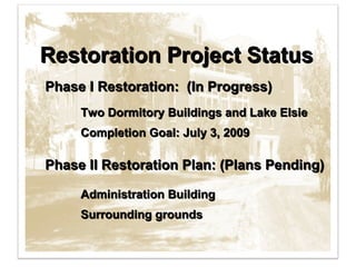 Blind School Restoration Project | PPT