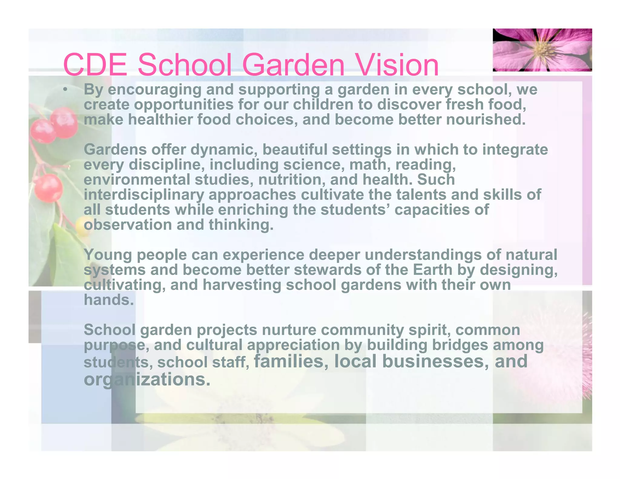 School Garden Presentation | PDF