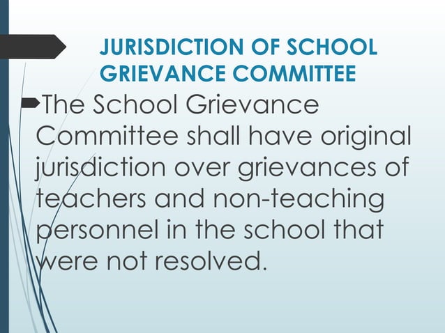 SCHOOL GRIEVANCE COMMITTEE (DepEd Order No. 35, s. 2004).pptx | Law