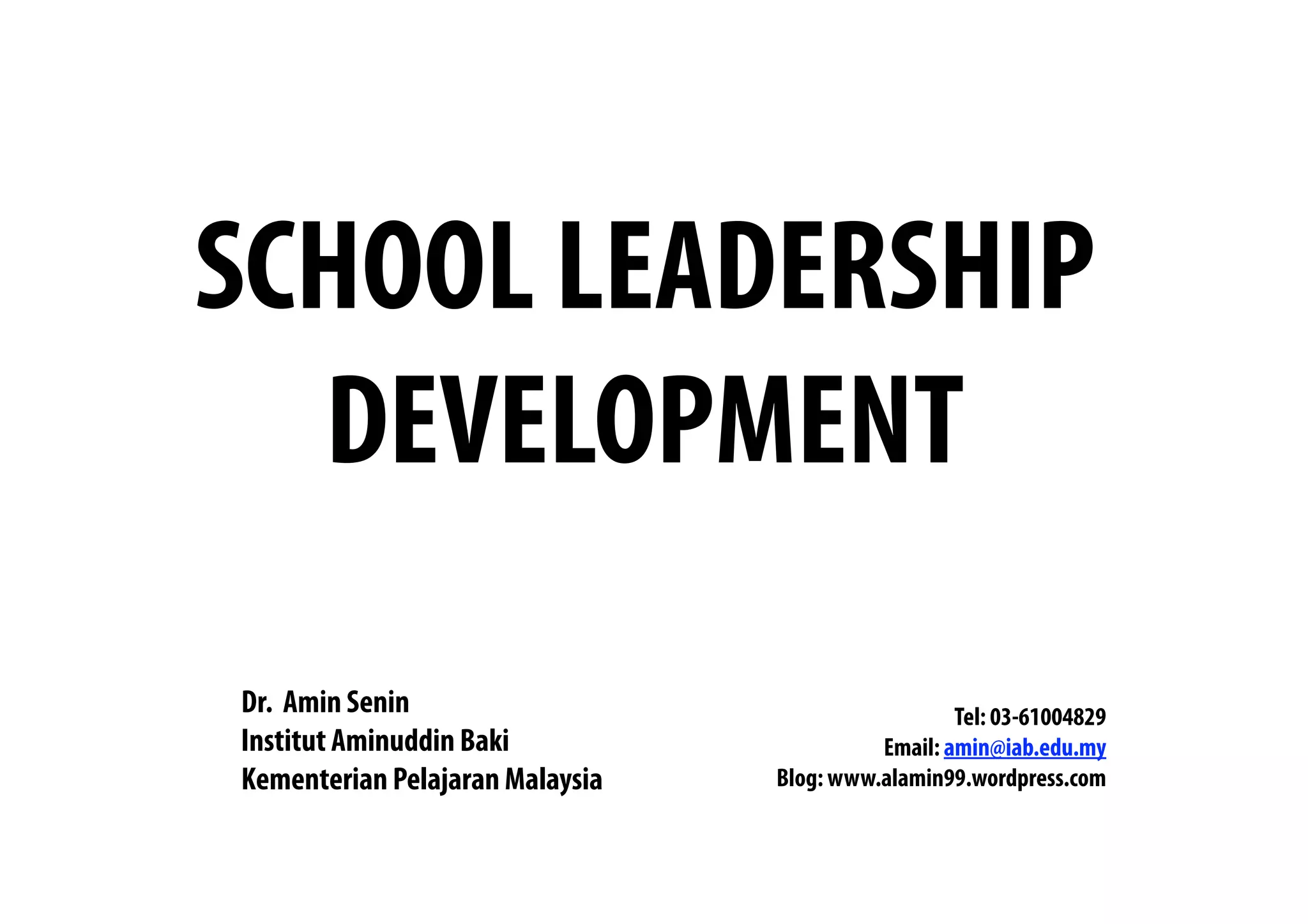School Leadership Development | PDF