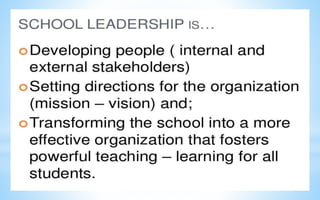 School leadership & governance report | PPTX