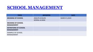 Organization and Management in Education Institution | PPTX