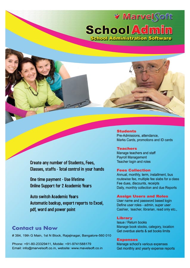 MarvelSoft School Software Features | PDF