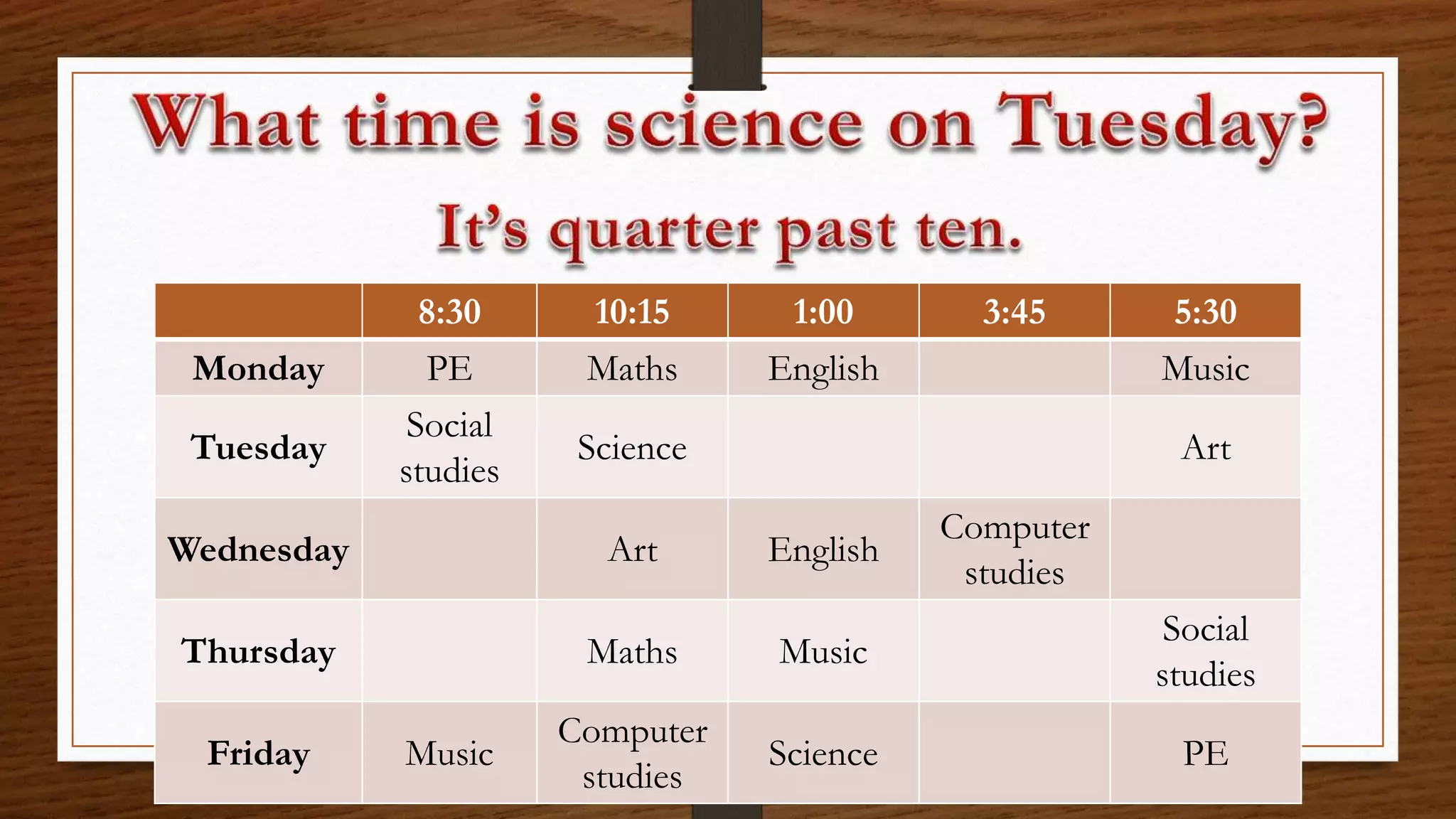 School Subjects-and-Time | PPTX