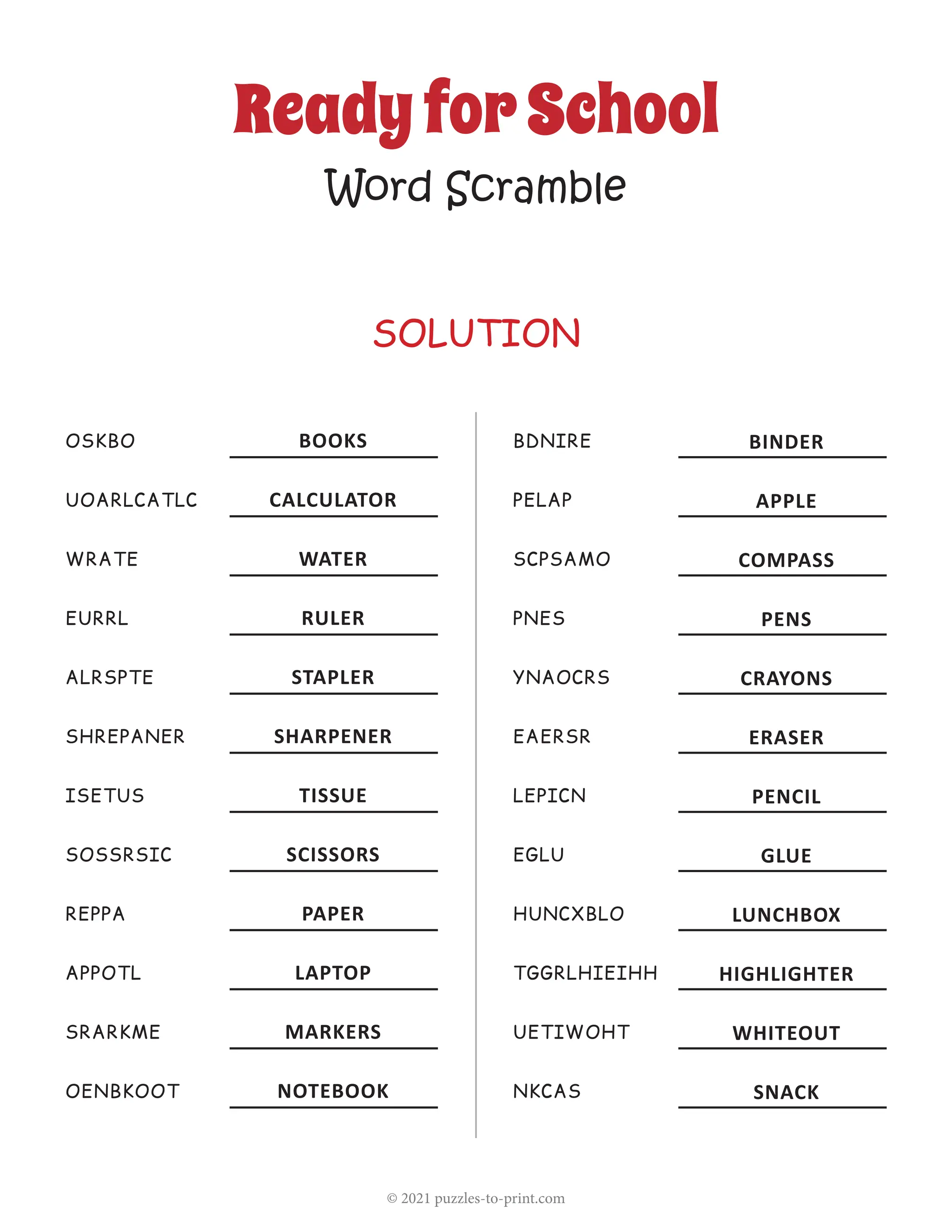 school-supplies-wordddddd-scrambleeeeeee | PDF