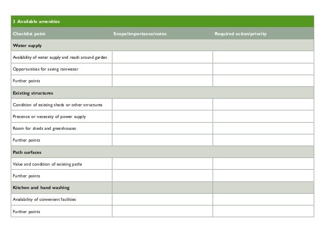 Checklist for Where to Grow Plants - Teacher Guide