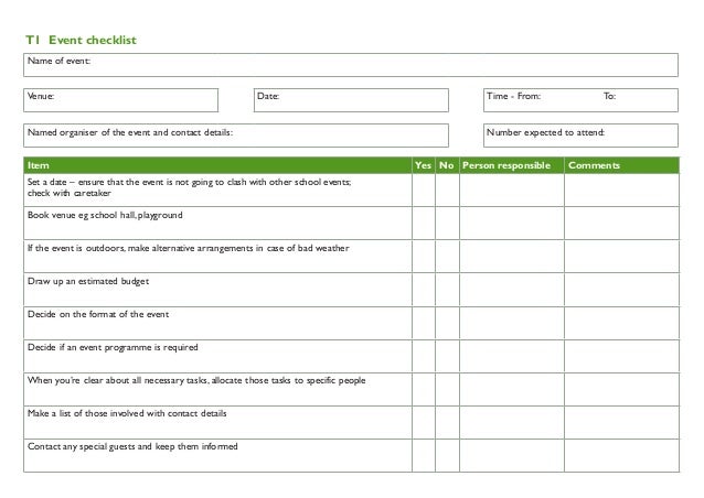 Event Checklist for School Gardens