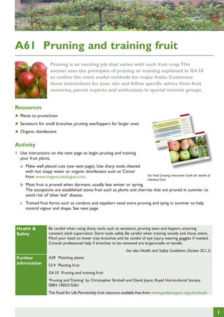 Pruning and Training Fruit ~ Teacher Guide, Organic Gardening | PDF ...