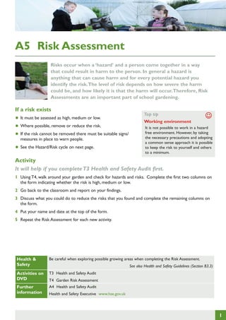 Risk Assessment - Gardening Guides for Teachers | PDF | Gardening ...