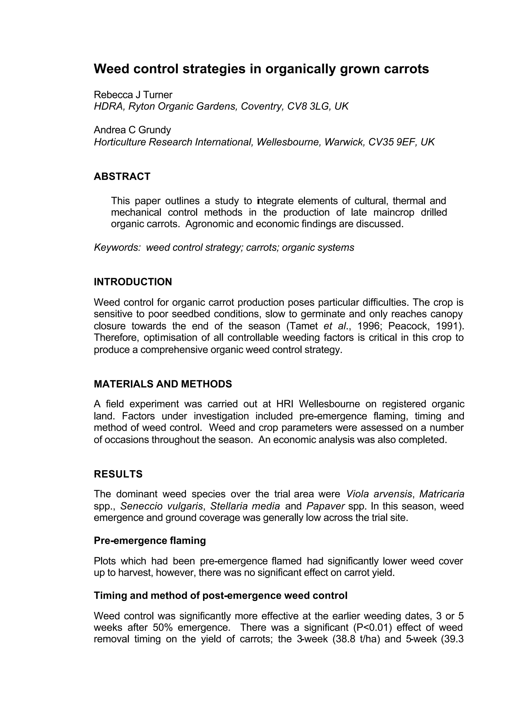 Weed Control Strategies | PDF