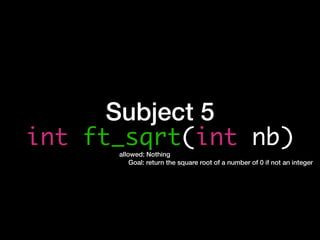 School 42 有趣問題集 | PPT