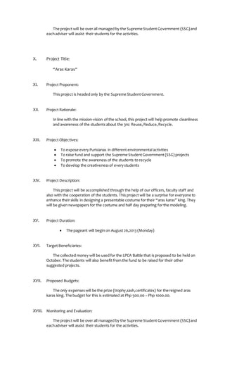 School activity and project proposals maryjoy nazaro | DOCX