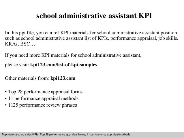School administrative assistant kpi