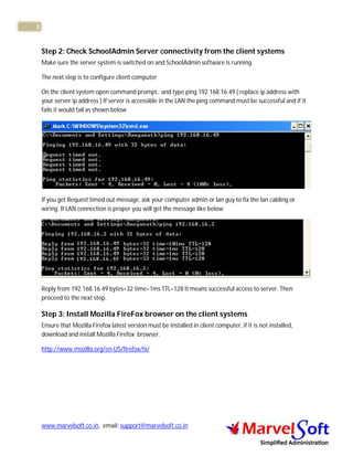 MarvelSoft SchoolAdmin school software lan setup guide | PDF
