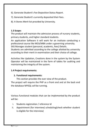School admission process management system (Documention) | DOCX
