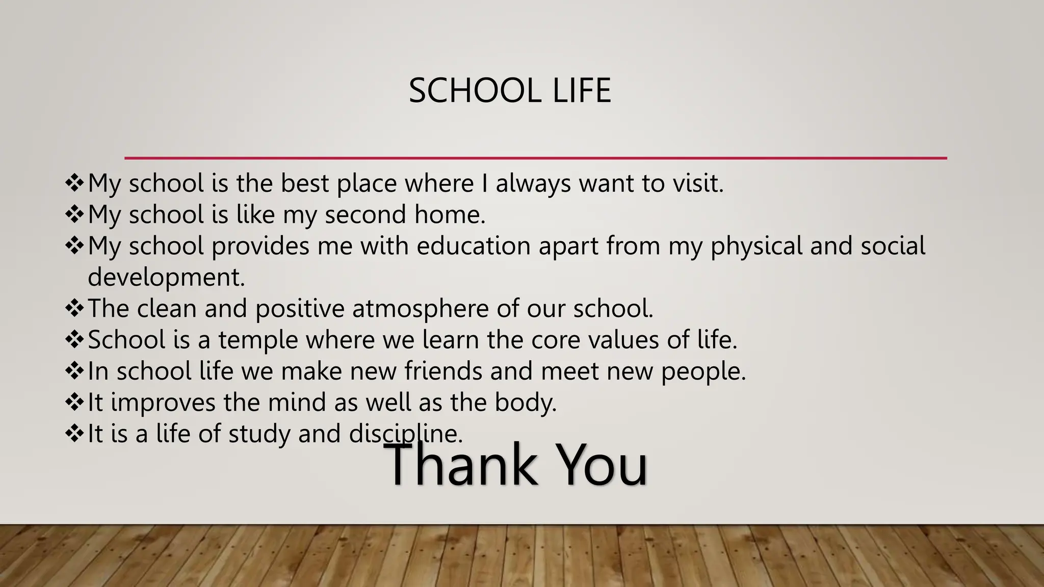 Class 5th Kids Project on School and School Life | PPTX