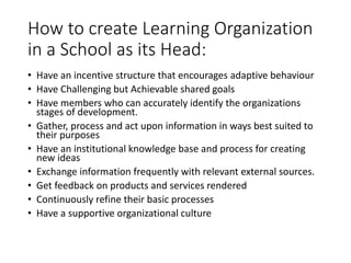 School as a learning organization | PPTX