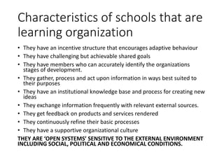 School as a learning organization | PPTX