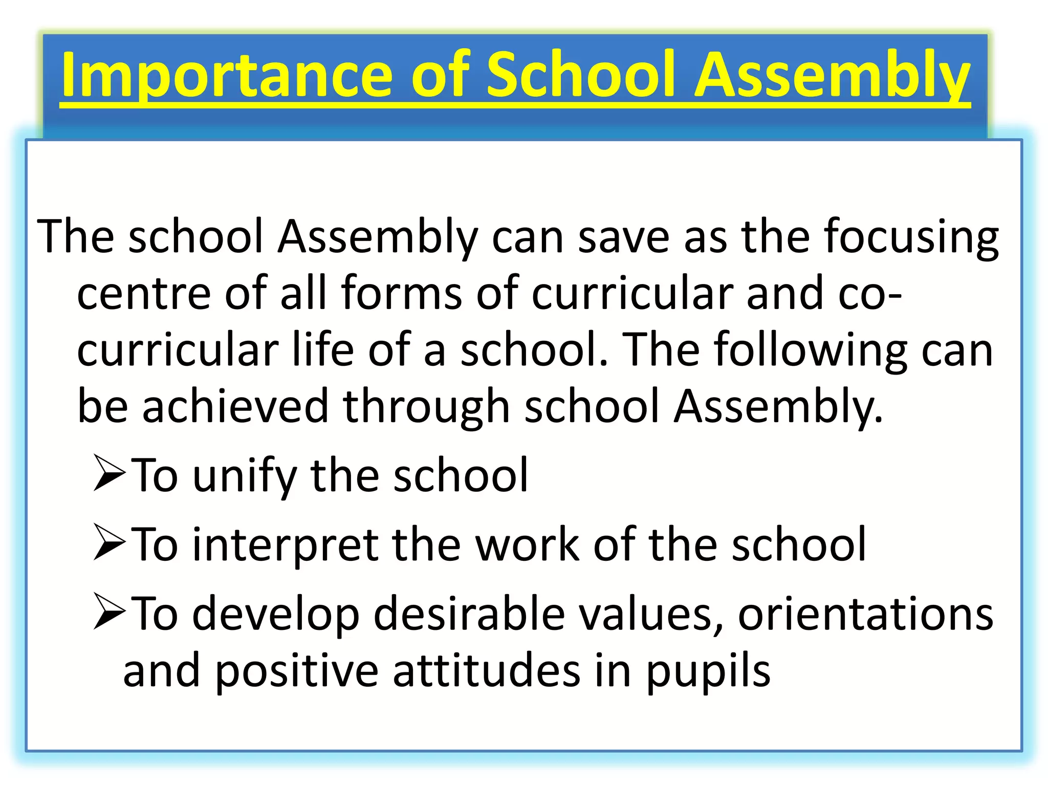 School assembly | PPTX