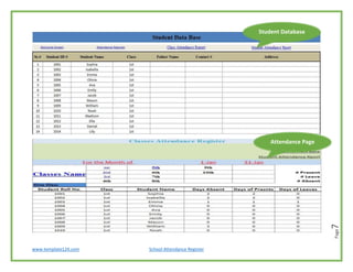 School attendance register-Template124 | PDF
