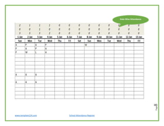 School attendance register-Template124 | PDF