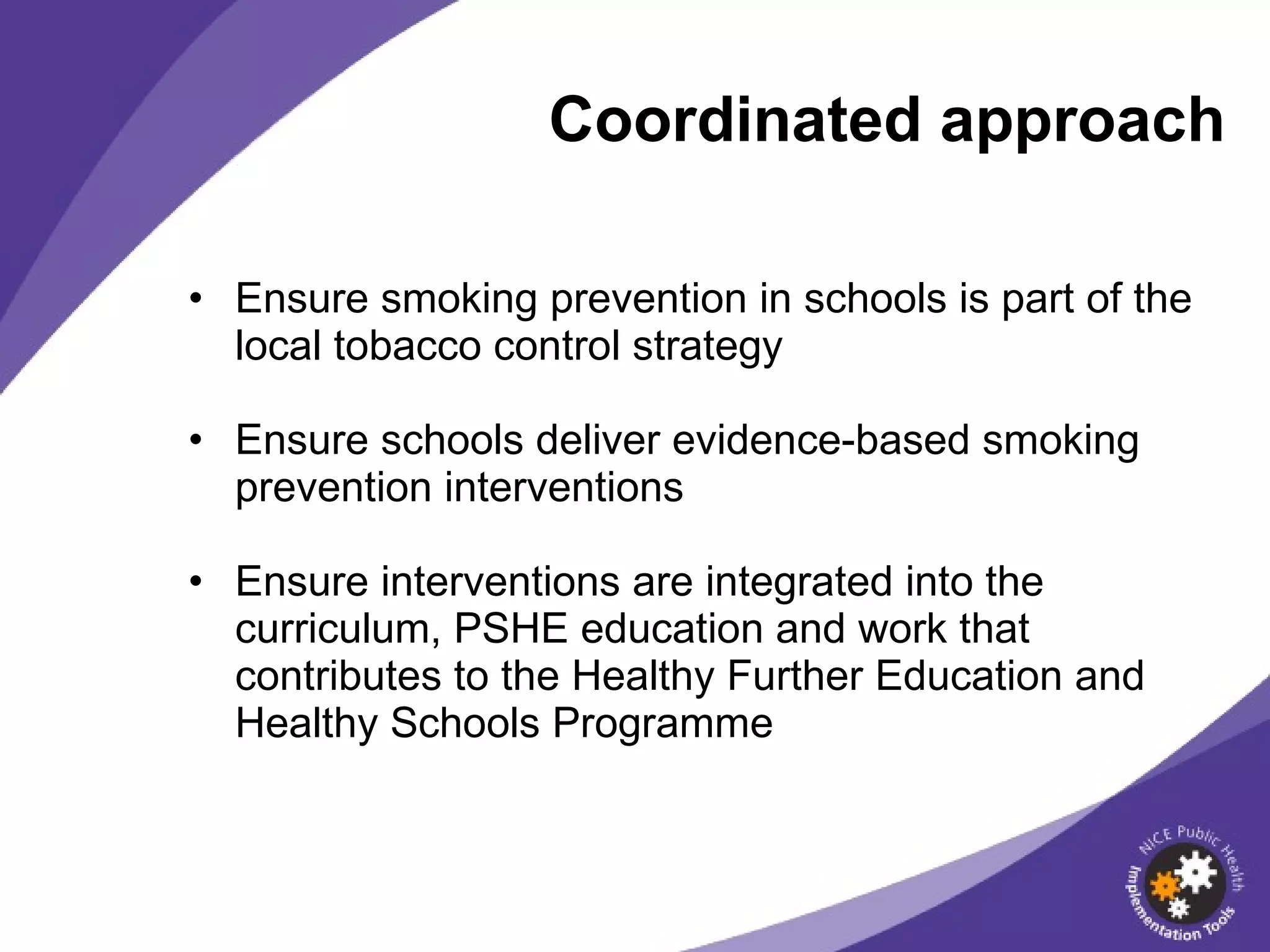School-based interventions to prevent smoking | PPT