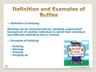 Examples Of Bullying