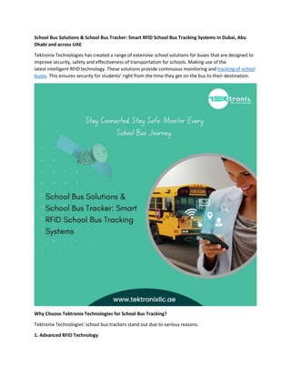School Bus Solutions & School Bus Tracker in UAE. | PDF
