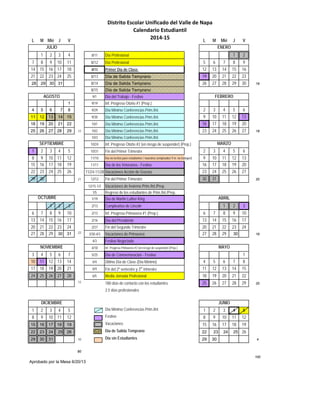 School calendar in spanish | PDF