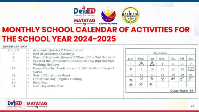 School Calendar of Activities for S.Y. 2024-2025.pptx | National ...
