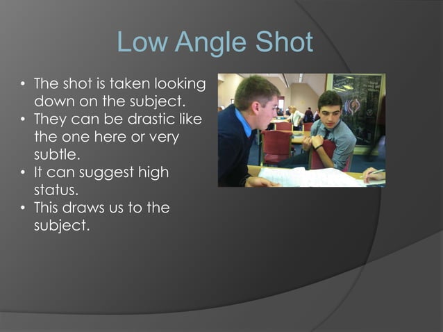 School camera angles & shots | PPTX | Photography | Arts and Crafts