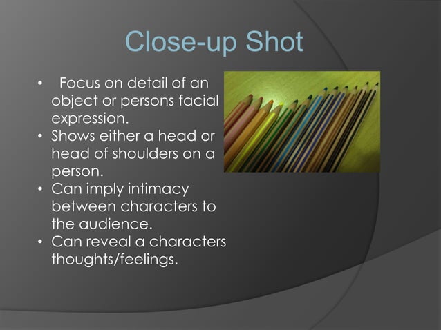 School camera angles & shots | PPTX | Photography | Arts and Crafts