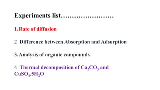 School chemistry experiments | PPTX